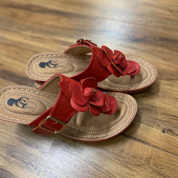 CG Shoes | Shoes | Cg Shoes Red Rose Sandals | Poshmark